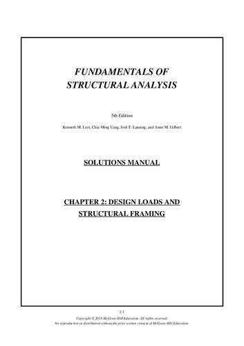 Ebook – Fundamentals of Structural Analysis Solution Manual 5th edition (PDF Instant Download ...