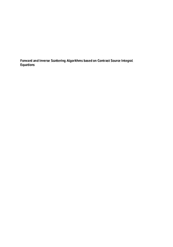 Ebook – Forward and Inverse Scattering Algorithms Based on Contrast Source Integral Equations ...