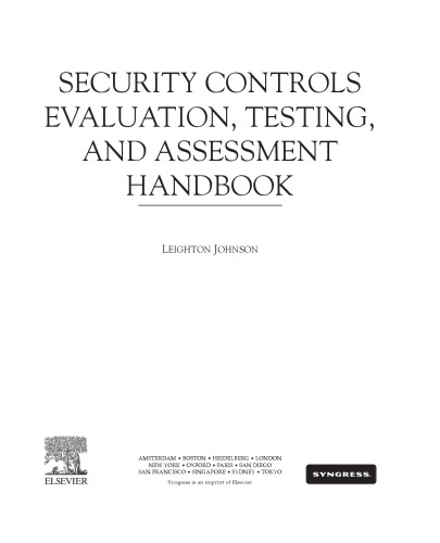 Ebook – Security controls evaluation, testing, and assessment handbook ...