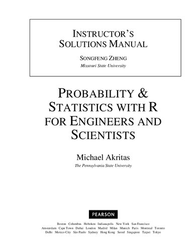 Ebook – Instructor’s Solutions Manual for Probability and Statistics ...
