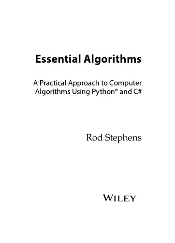 Ebook – Essential Algorithms. A practical Approach to Computer ...