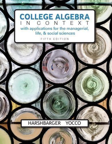 Ebook – College Algebra In Context With Applications For The Managerial ...